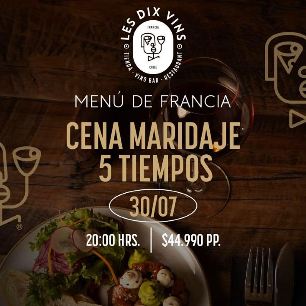 Cena Maridaje 5 tiempos en Les Dix Vins - Evento Gastronómico | 800.cl